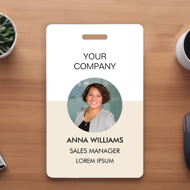 employee round Photo ID Badge | Zazzle