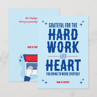 Employee Staff Thank You Appreciation Card | Zazzle