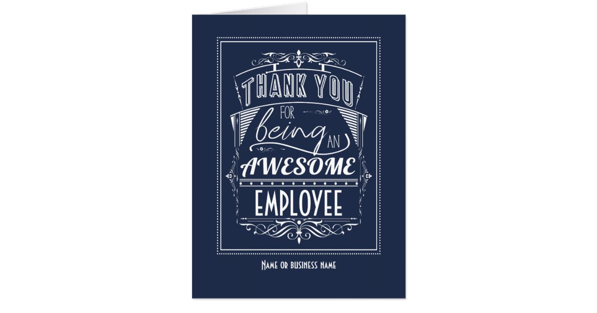 Employee Staff Thank You Appreciation Jumbo Card | Zazzle