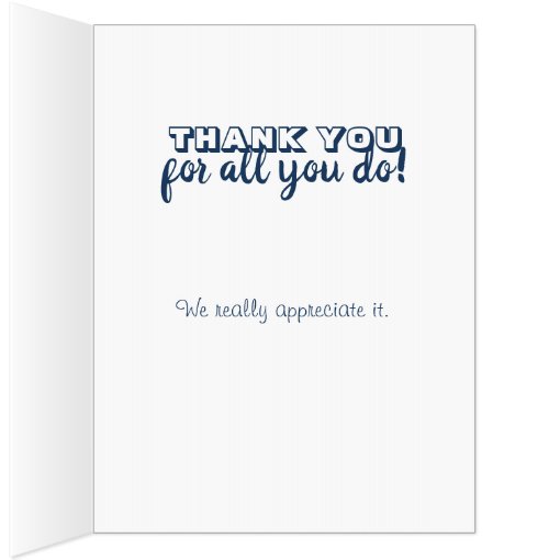 Employee Staff Thank You Appreciation Jumbo Card | Zazzle