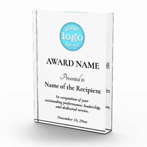 Employee Team Recognition Appreciation Custom Logo Acrylic Award | Zazzle