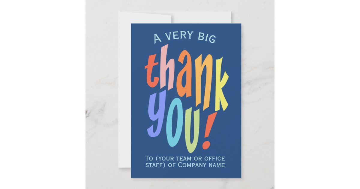 Employee Team Very Big Thank You Card | Zazzle