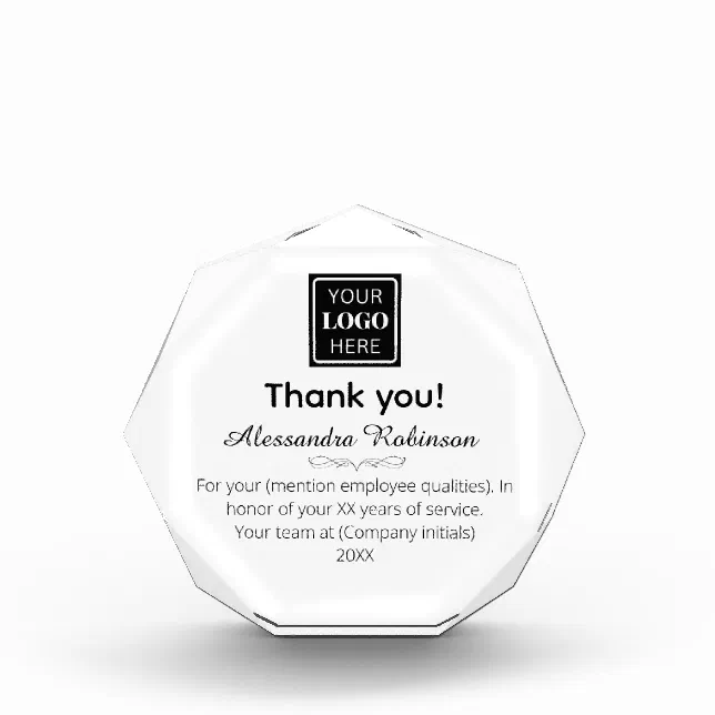 Employee Thank you appreciation gift Acrylic Award | Zazzle