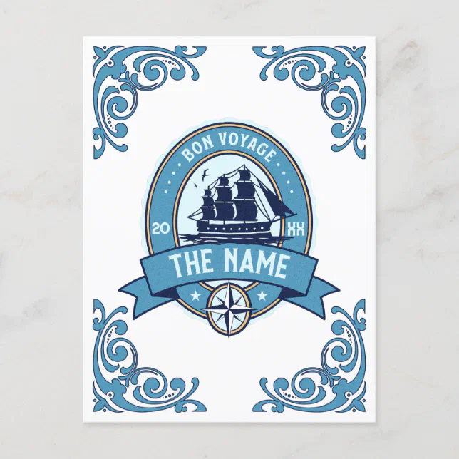 Employee thank you Bon Voyage Farewell Postcard | Zazzle