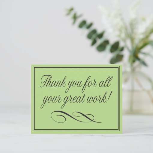 Employee Thank You for Great Work Postcard | Zazzle