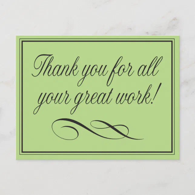 Employee Thank You for Great Work Postcard | Zazzle