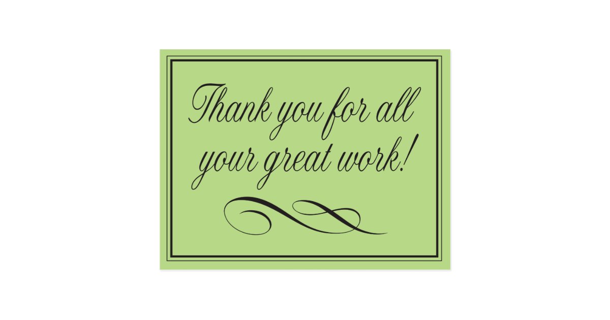 Employee Thank You for Great Work Postcard | Zazzle.com