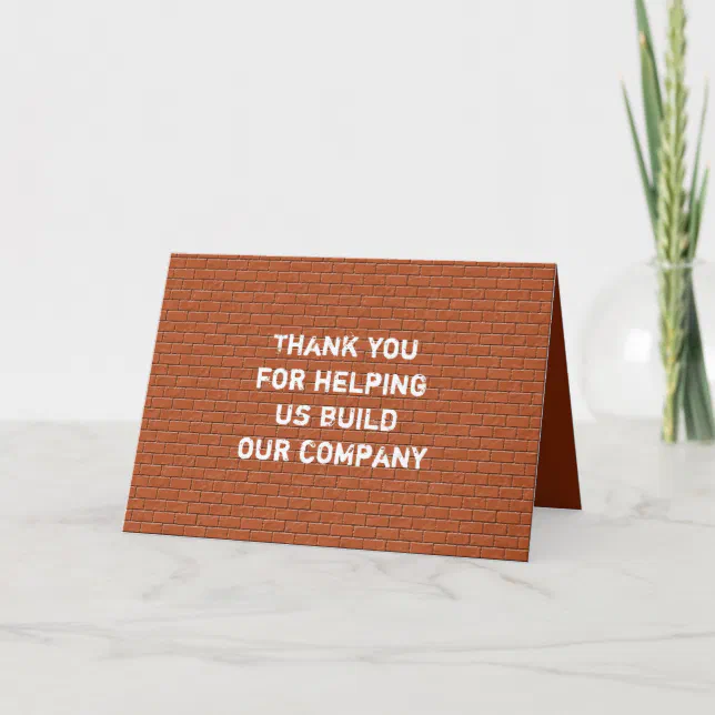 Employee Thank You Red Brick Appreciation Card | Zazzle