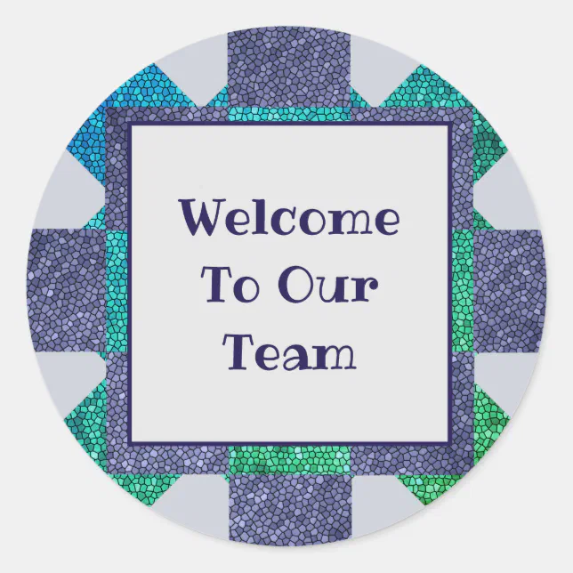 Employee Welcome Mosaic Professional Business Classic Round Sticker ...