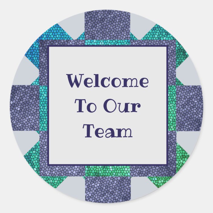 Employee Welcome Mosaic Professional Business Classic Round Sticker ...
