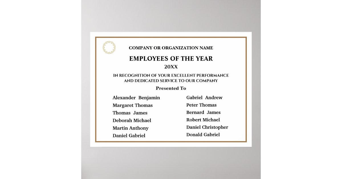 Employees Of The Year Business Logo Awards Poster | Zazzle