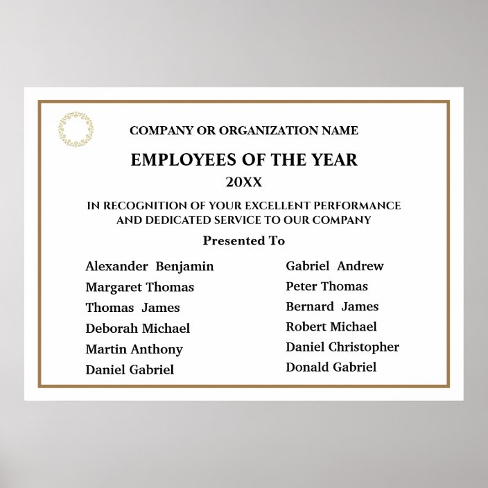 Employees Of The Year Business Logo Awards Poster | Zazzle.com