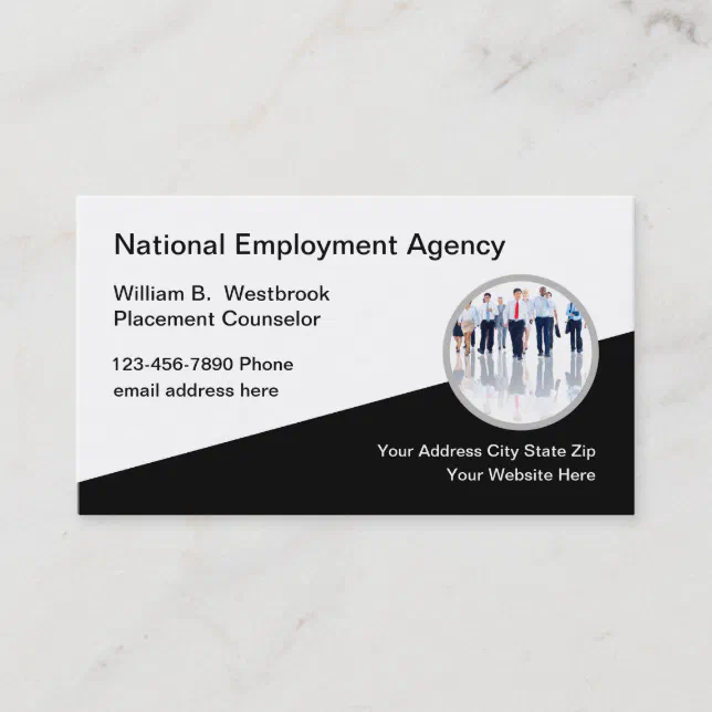 Employment Temp Agency Business Card | Zazzle