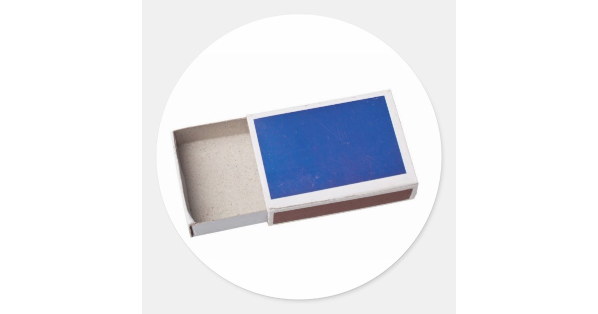 Empty matchbox classic round sticker | Zazzle
