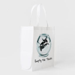 Empty the Tanks Killer Whale Orca Grocery Bag | Zazzle
