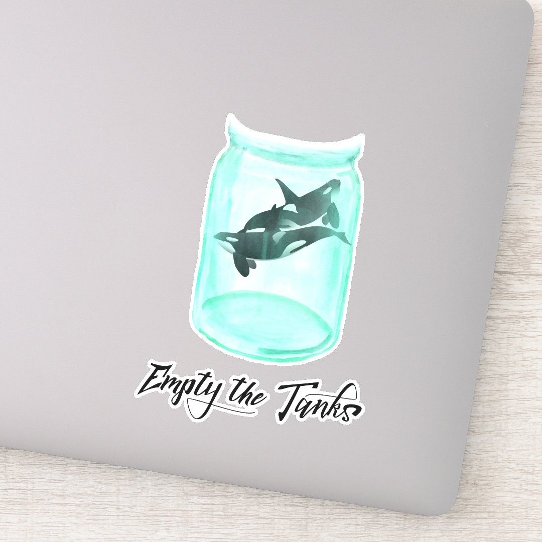 Empty the Tanks Save Free Orca Killer Whales Sticker | Zazzle