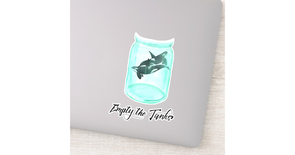 Empty the Tanks Save Free Orca Killer Whales Sticker | Zazzle