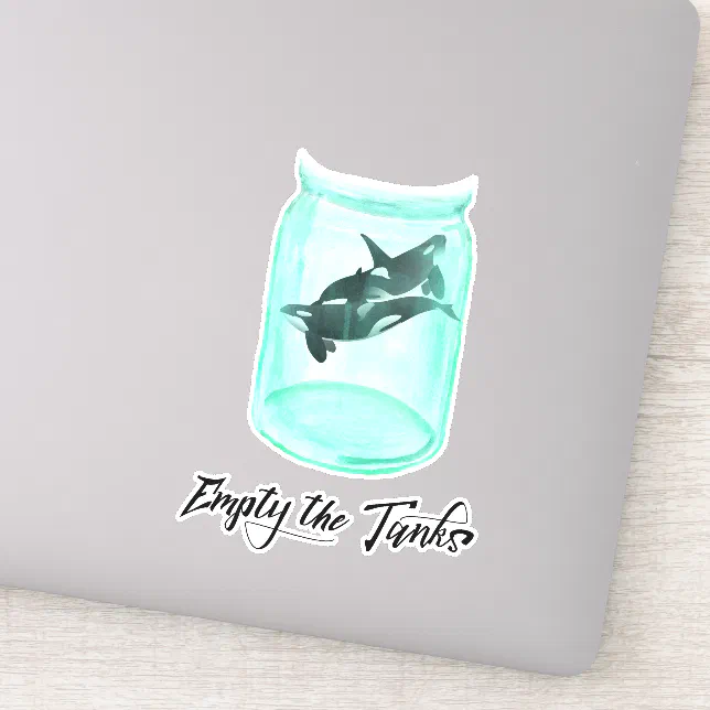 Empty the Tanks Save Free Orca Killer Whales Sticker | Zazzle