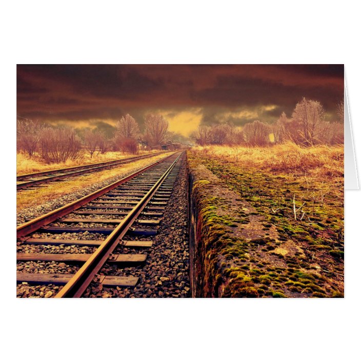 Empty Train Tracks Blank Card | Zazzle.com