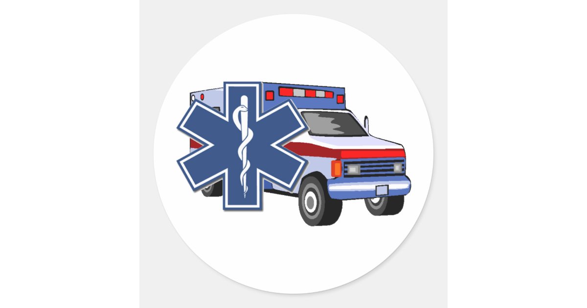 EMS Ambulance Classic Round Sticker | Zazzle
