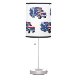 EMS Ambulance EMT Paramedic Rescue Lights Table Lamp | Zazzle