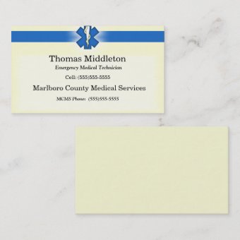 EMS / EMT Contact Card | Zazzle