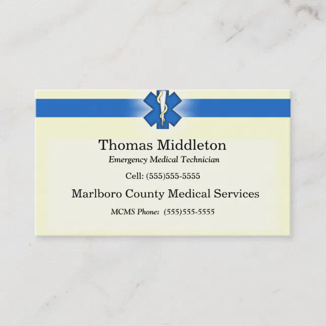 EMS / EMT Contact Card | Zazzle