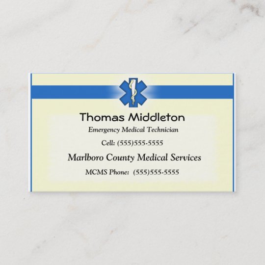 EMS / EMT Contact Card | Zazzle.com
