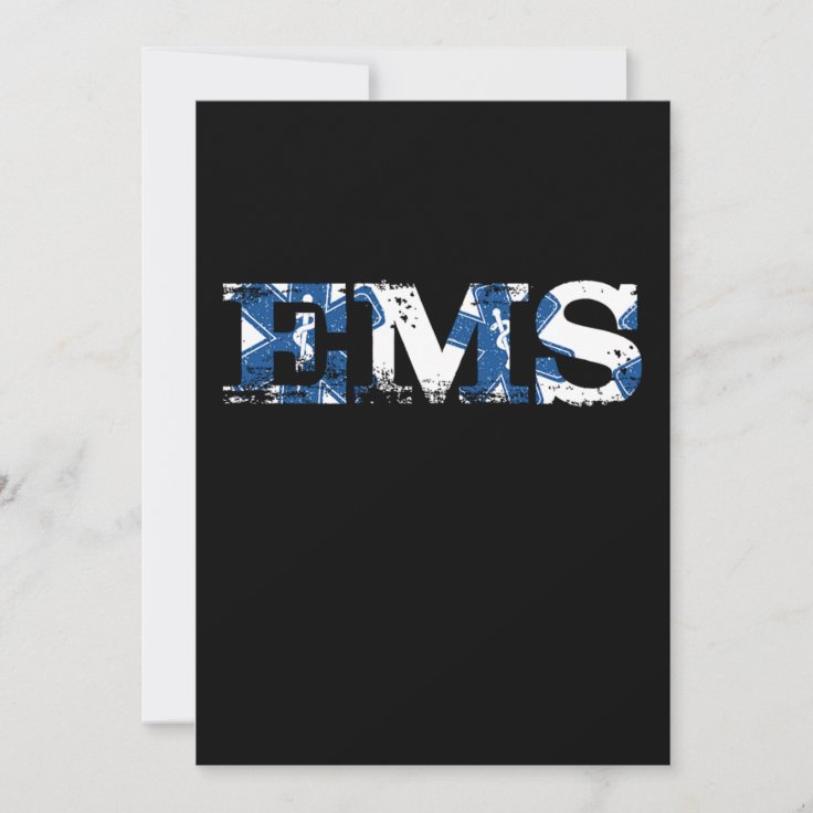 EMS EMT Doctor Paramedic Caduceus Medicine Ambulan Invitation | Zazzle