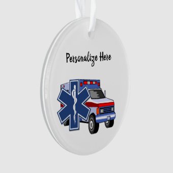 EMS EMT Paramedic Ambulance Ornament | Zazzle