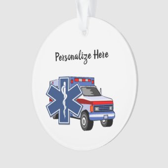 EMS EMT Paramedic Ambulance Ornament | Zazzle
