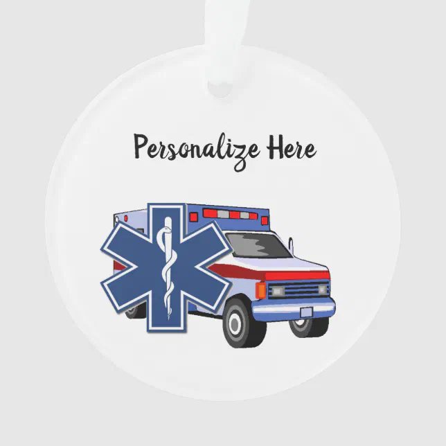 EMS EMT Paramedic Ambulance Ornament | Zazzle