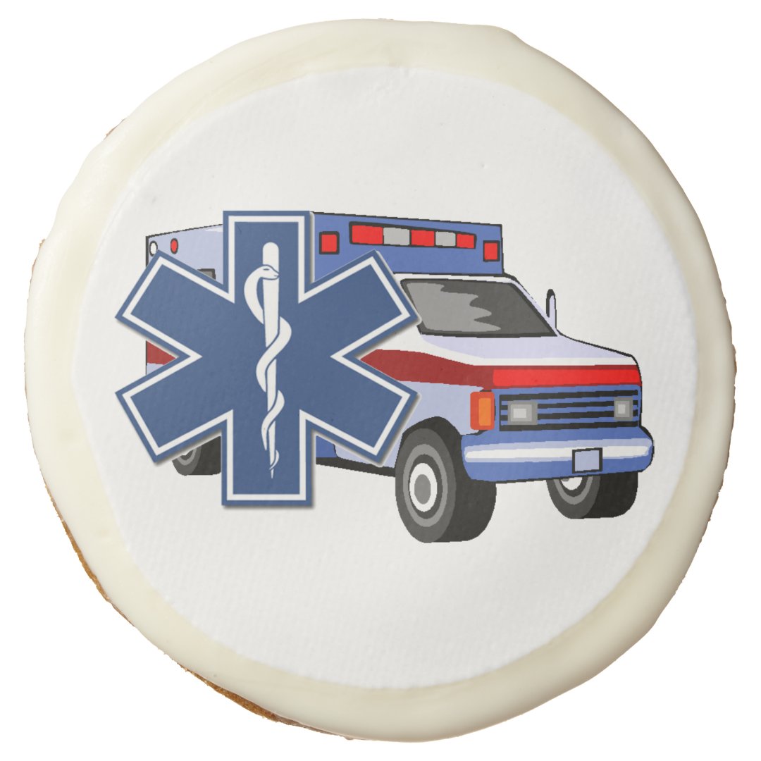 EMS EMT Paramedic Ambulance Sugar Cookie | Zazzle