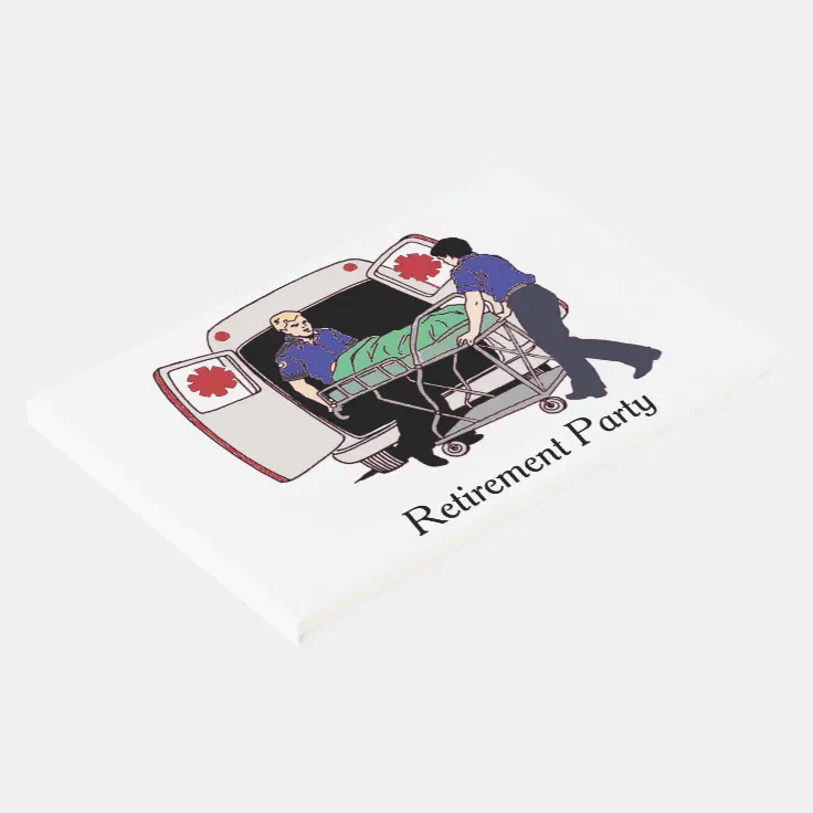 EMS EMT Paramedic Emergency Services Retirement Guest Book | Zazzle