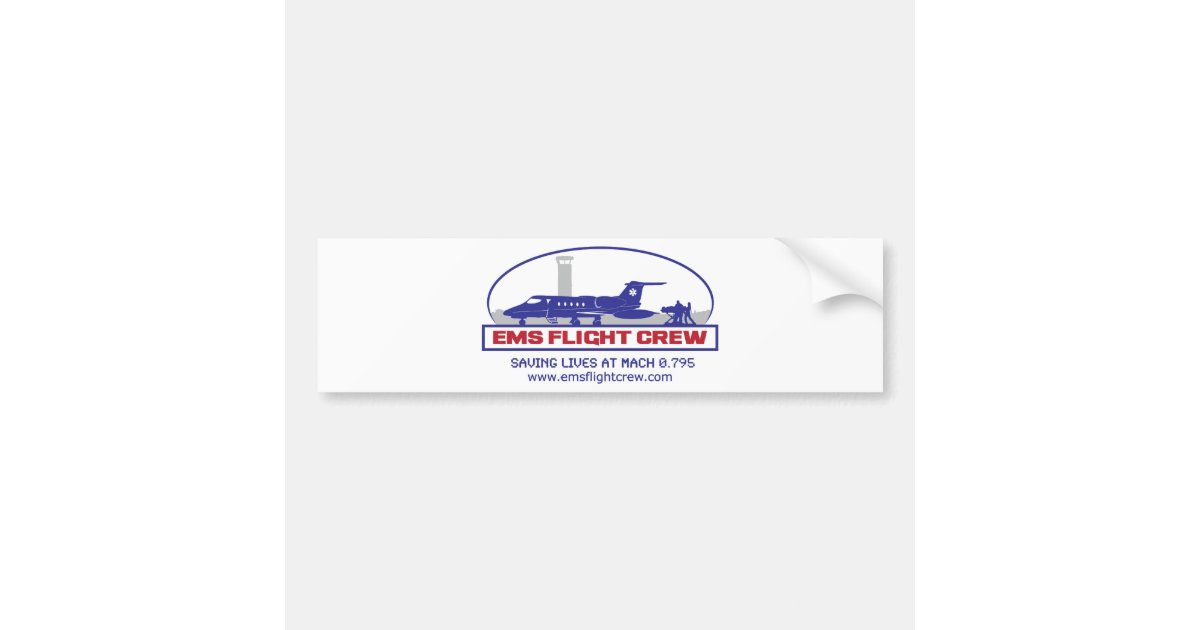 EMS Flight Crew Jet Bumper Sticker | Zazzle