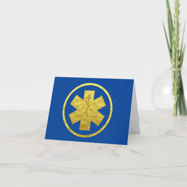 EMS Golden Logo Thank You Card | Zazzle