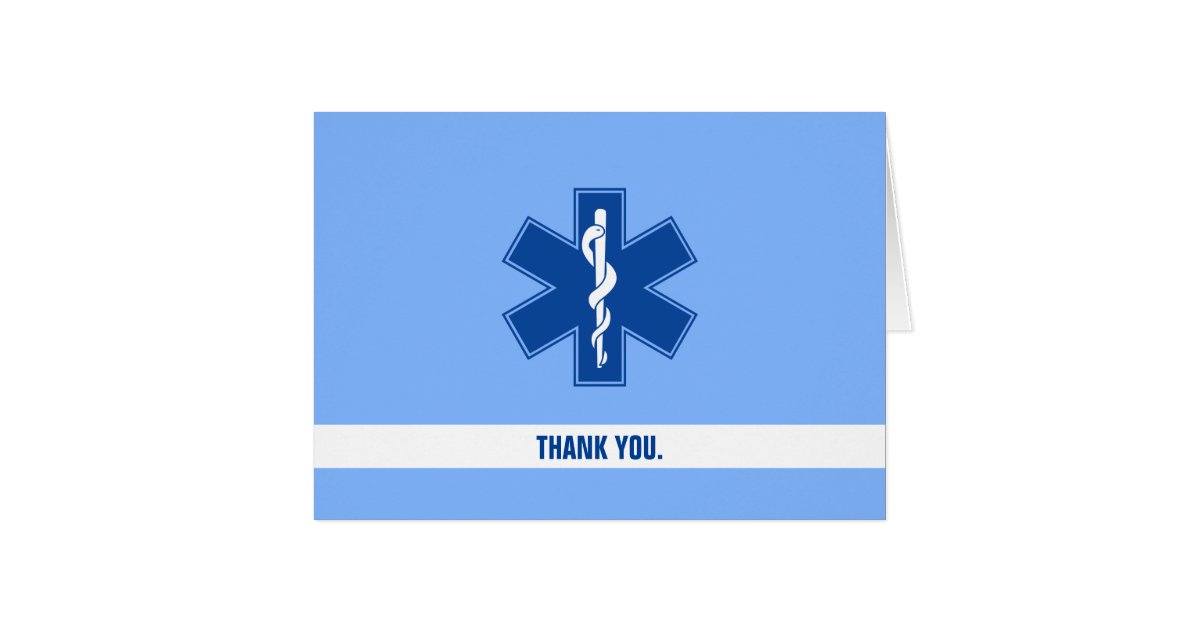 EMS Paramedic Professional Custom Thank You Card | Zazzle