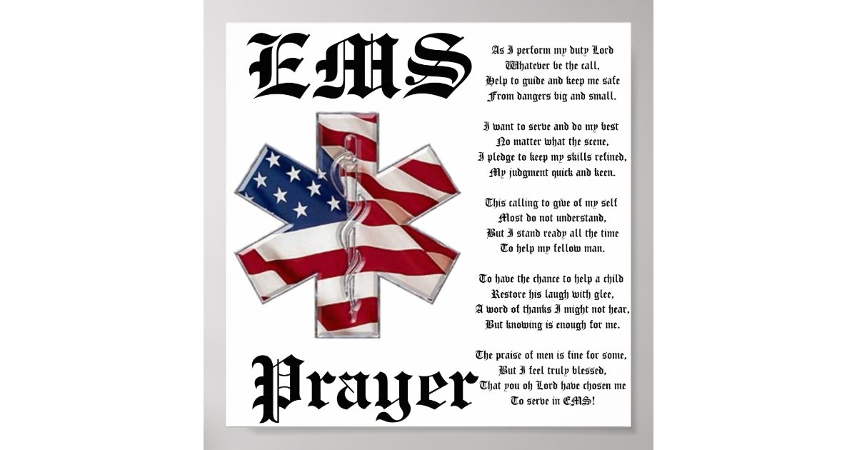 EMS Prayer Poster | Zazzle