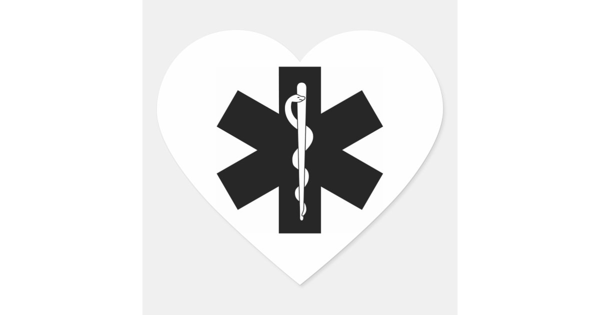 EMS Star Heart Sticker | Zazzle