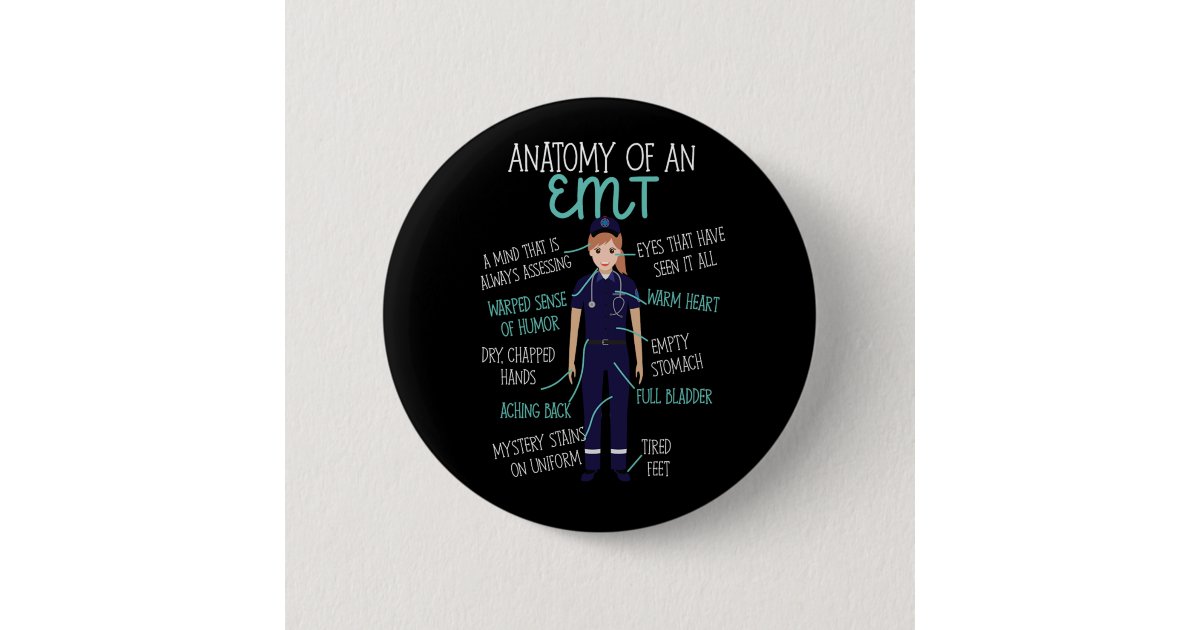 Emt Anatomy Of An Emt Button | Zazzle