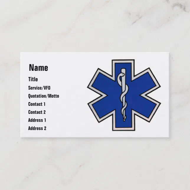 EMT Business Card Template | Zazzle