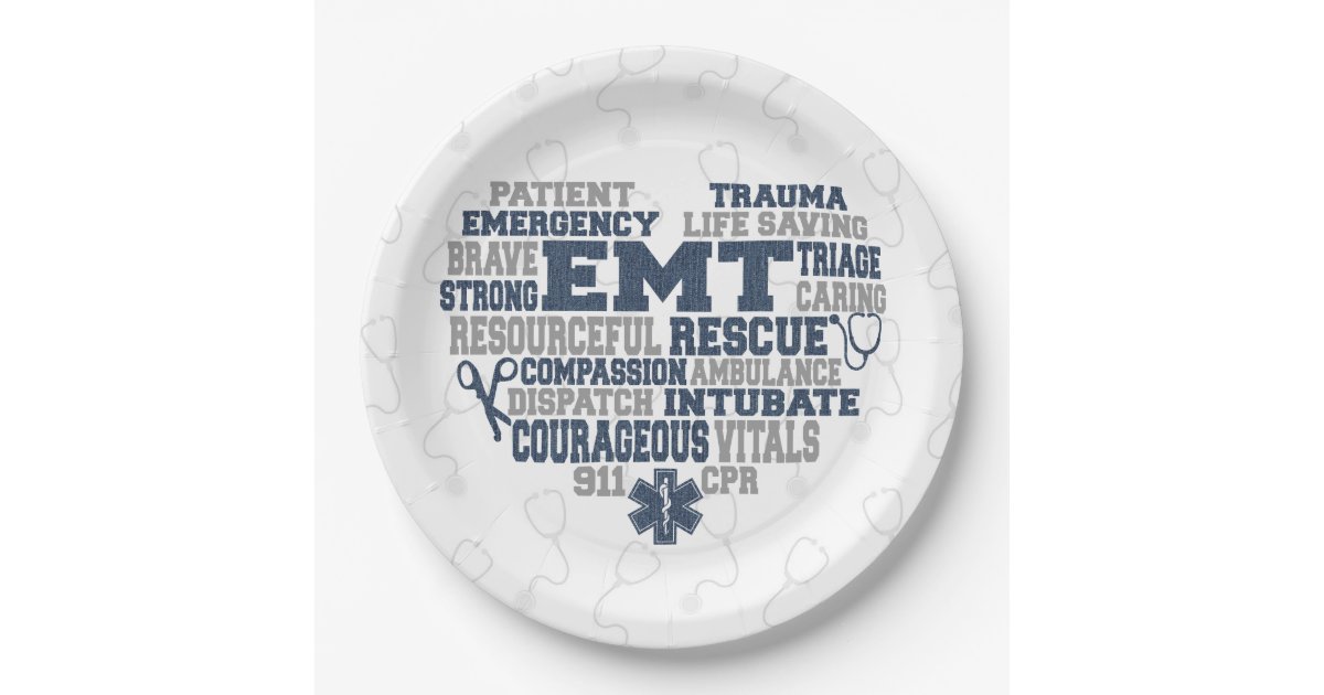 EMT Denim texture Paper Plates | Zazzle