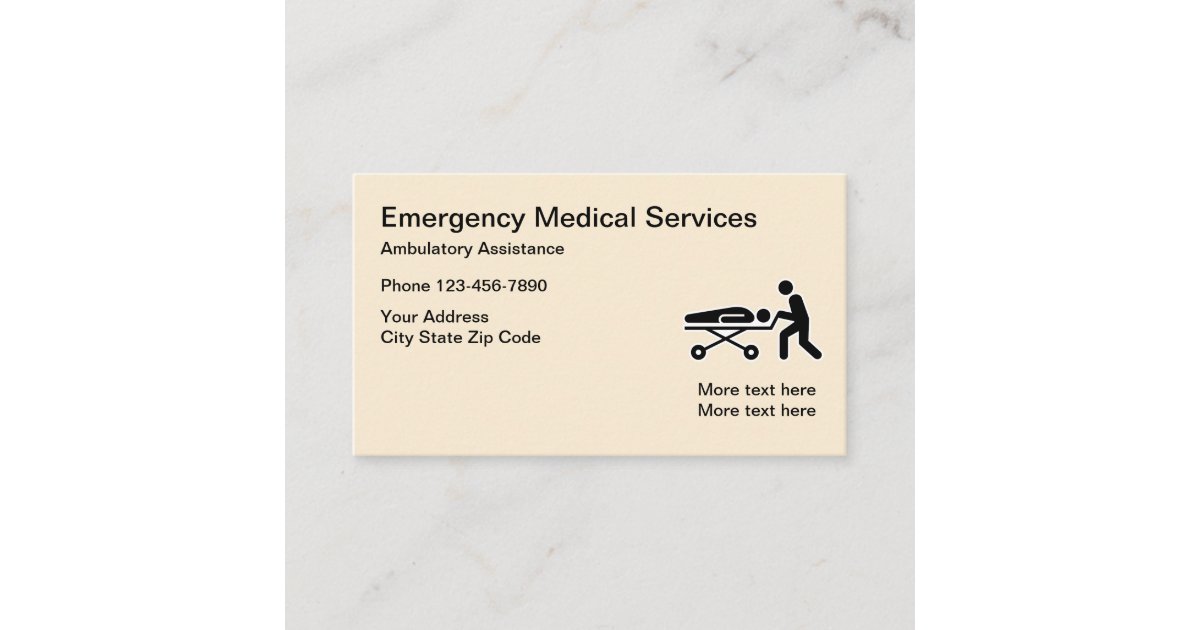 EMT Emergency Medical Theme Business Card | Zazzle.com