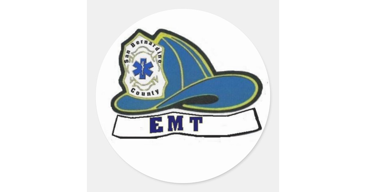 EMT Helmet Classic Round Sticker | Zazzle