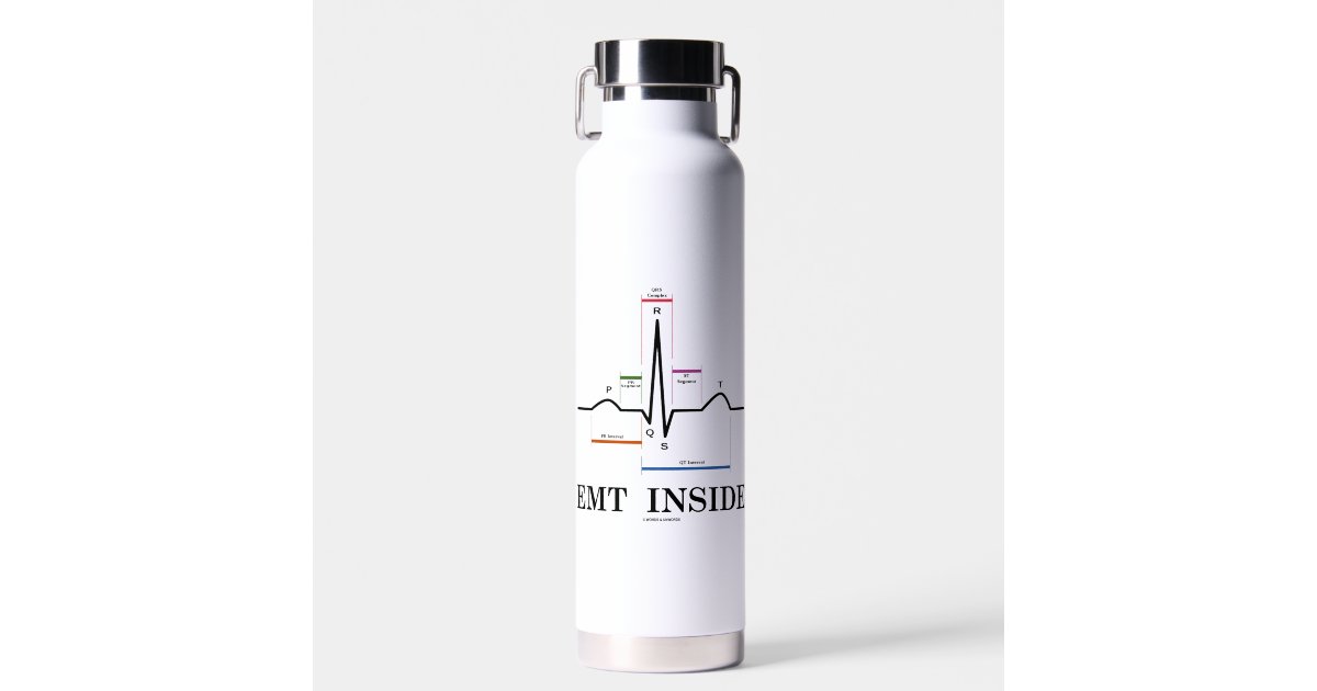 EMT Inside Sinus Rhythm Electrocardiogram Water Bottle | Zazzle