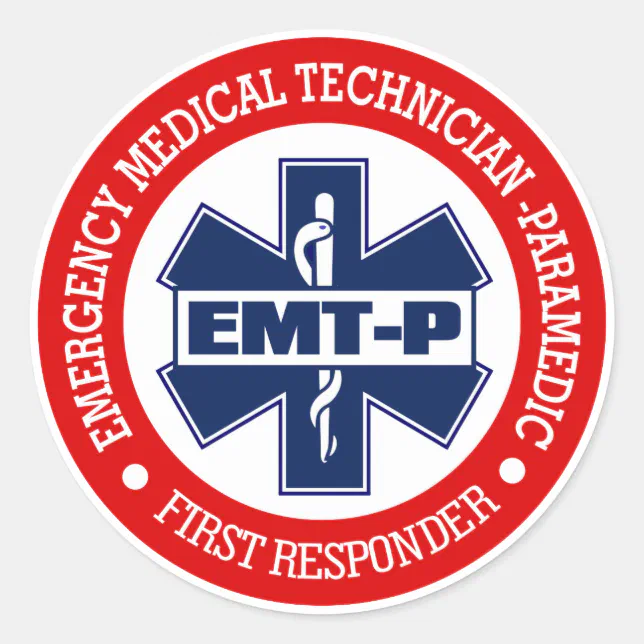 EMT-P (Emergency Medical Tech. -Paramedic) Classic Round Sticker | Zazzle