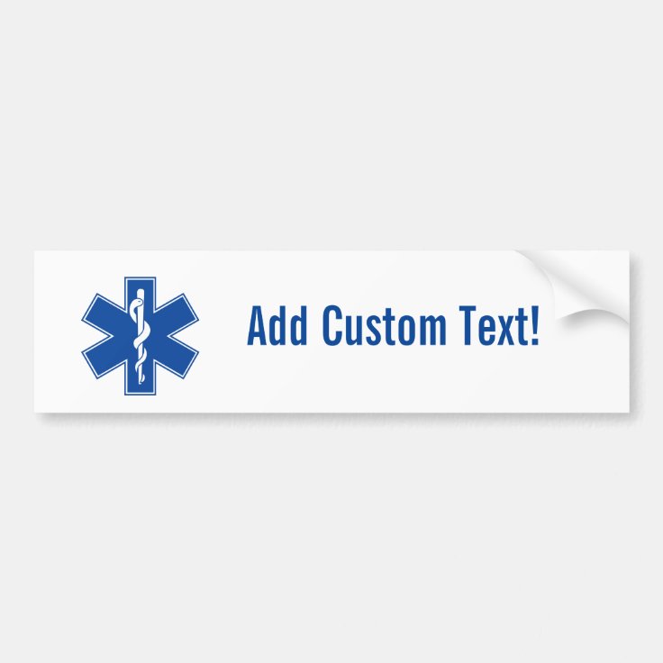 EMT Paramedic Symbol Custom Bumper Sticker | Zazzle