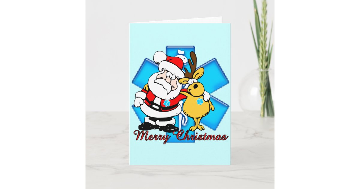 EMT Santa Christmas Card | Zazzle.com