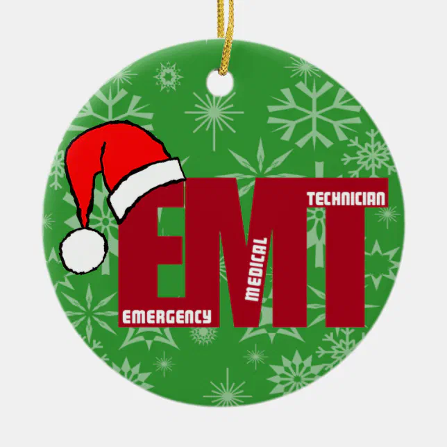EMT SANTA CHRISTMAS ORNAMENT EMERGENCY MED TECH | Zazzle