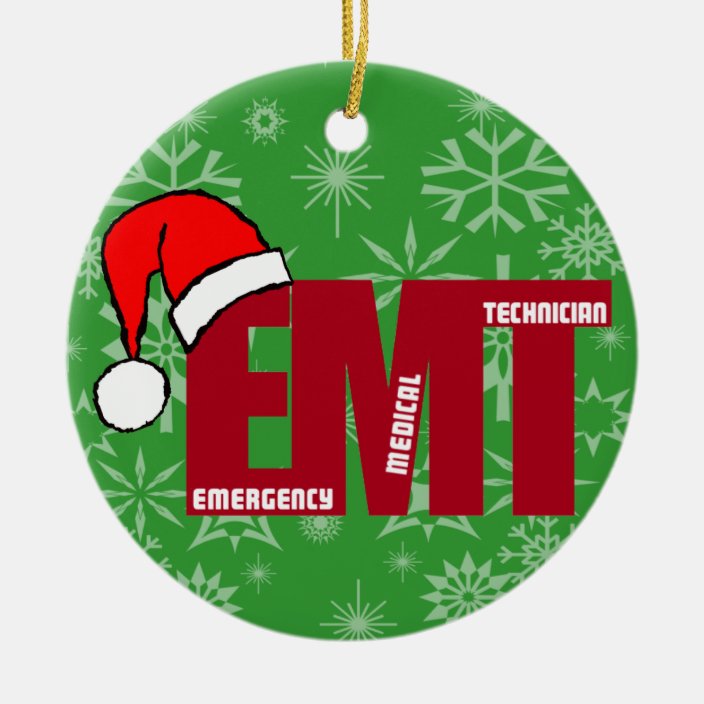 EMT SANTA CHRISTMAS ORNAMENT EMERGENCY MED TECH | Zazzle.com